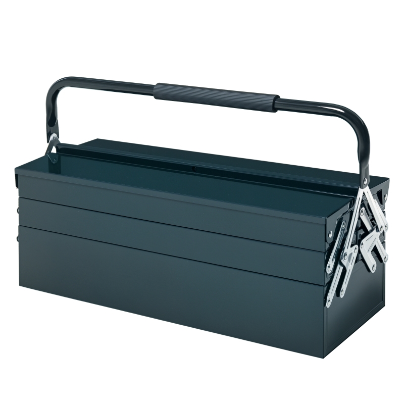 3 Tier Metal Toolbox, 5 Tray Professional Portable Tool Box with Carry ...